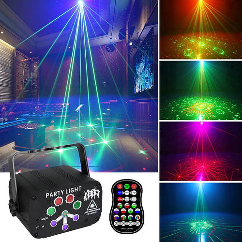 ALIEN RGB UV DJ Лазерный проектор 128 фигур с датчиком звука и ...