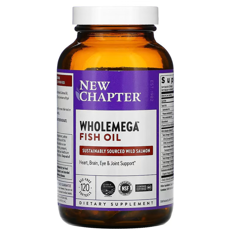 Жирные кислоты New Chapter Wholemega Fish Oil, 120 капсул (ID ...
