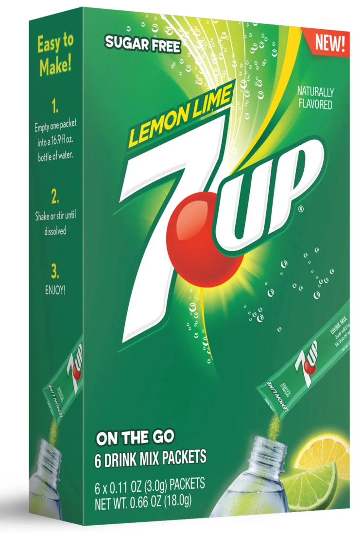 Порошковый напиток 7-UP Powder Drink Mix Lemon Lime 6 стиков 17г (ID ...