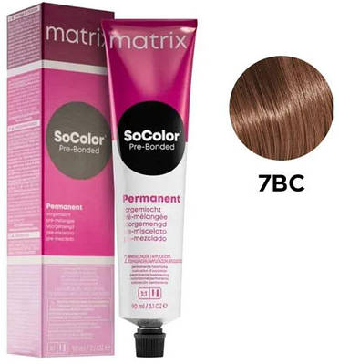 Стойкая крем-краска для волос Matrix SoColor Pre-Bonded 7Bc Блондин ...
