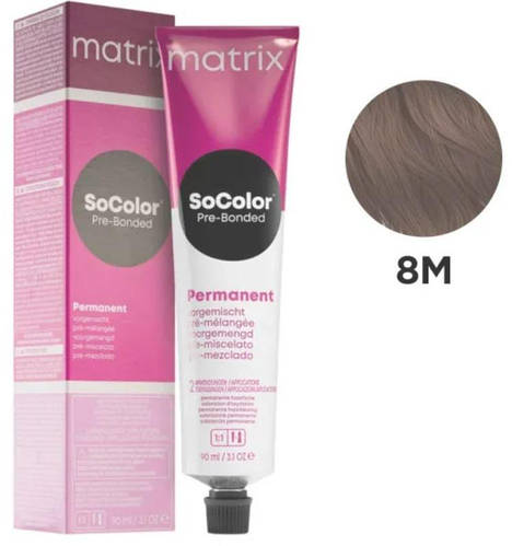 Стойкая крем-краска для волос Matrix SoColor Pre-Bonded Permanent 8M ...