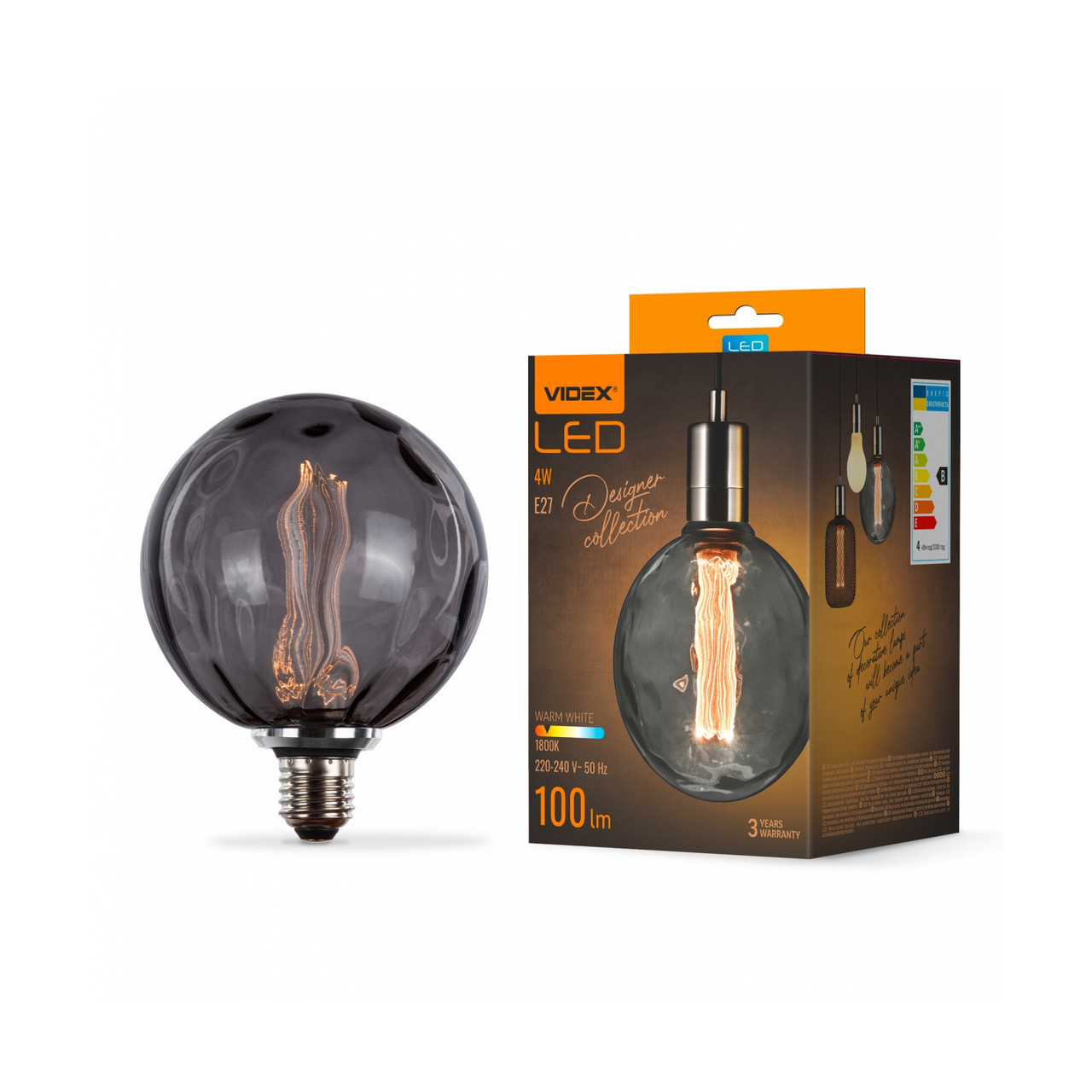 Лампочка Videx Filament 4W E27 1800K Smoke (VL-DI-G125FC1980S), ціна: 570 ₴, купити на Prom.ua