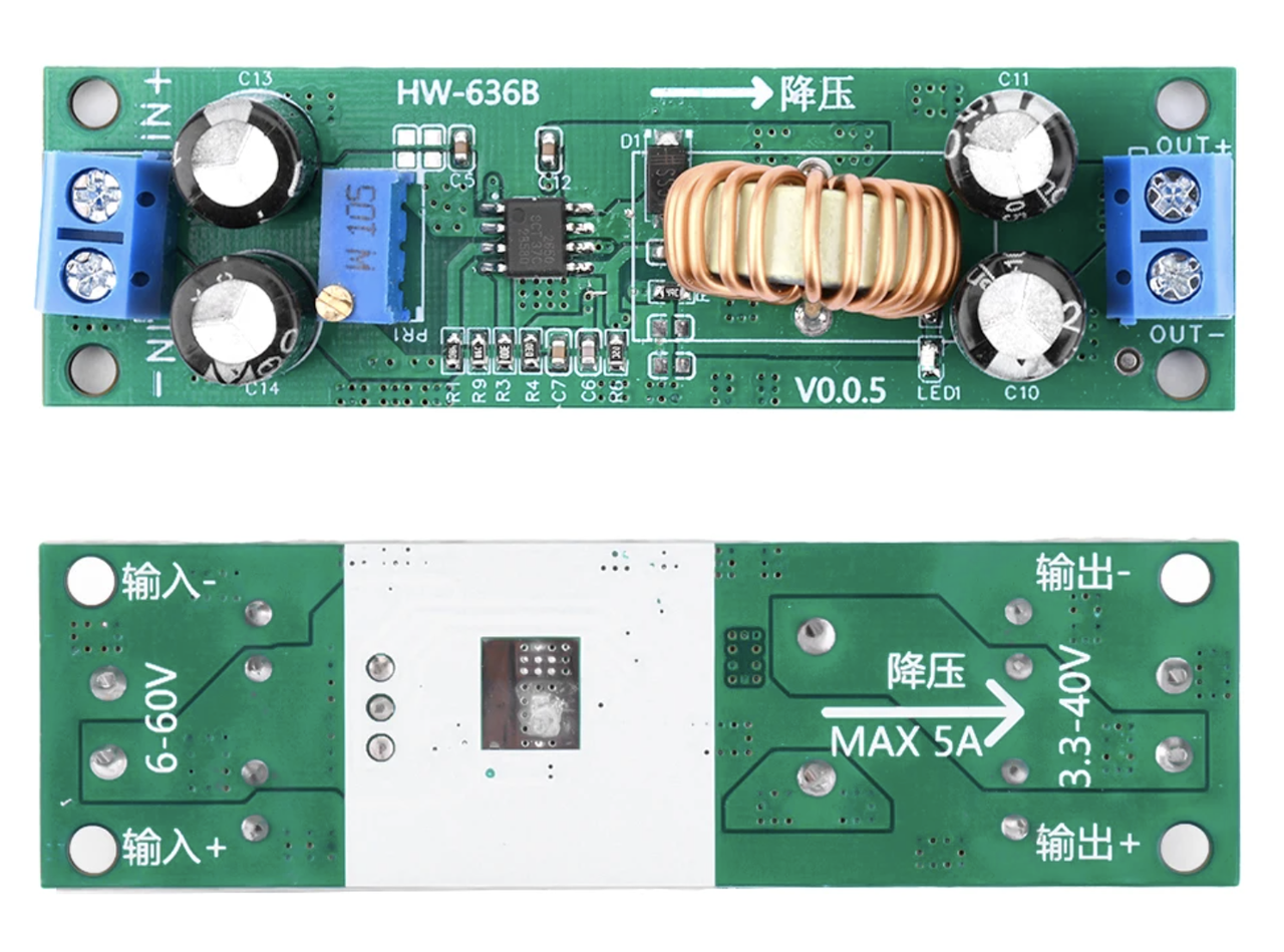 Стабілізатор/перетворювач понижувальний DC-DC 6-60В - 3.3-40В 5А HW ...