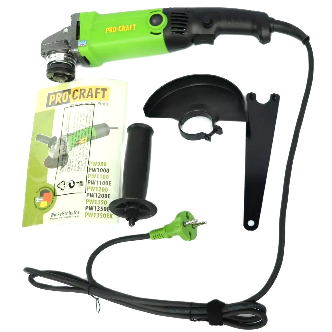 Потужна побутова болгарка, Потужна кутова шліфувальна машина 1200 Вт/ 125 мм ProCraft (Німеччина ...