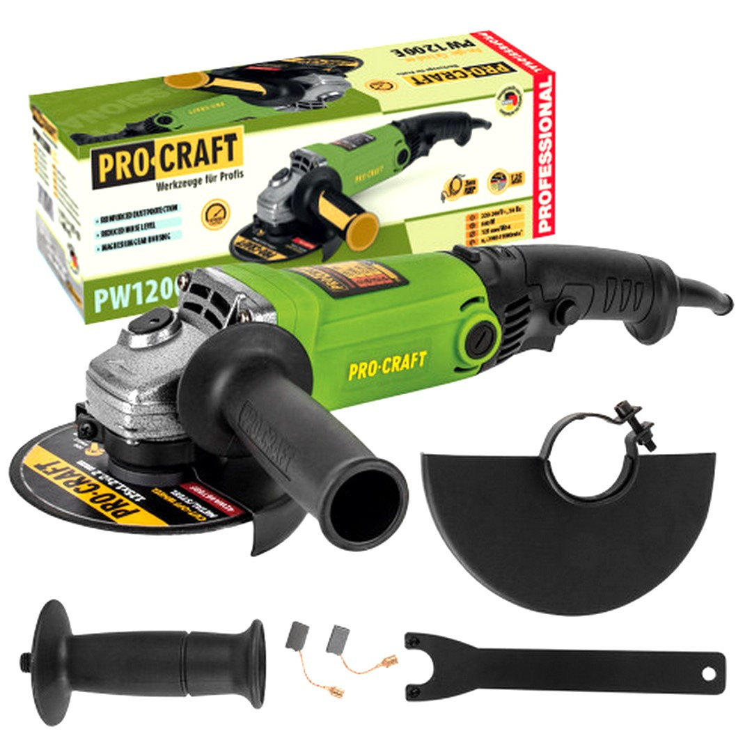 Шлифмашина угловая сетевая 1200Вт/ 125мм ProCraft (Германия), DEV (ID#2216793723), цена: 2446 ...