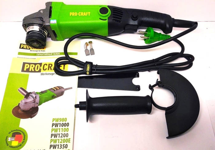 Кутова шліфмашина, Болгарка з регулюванням обертів 125 1200 Вт/ 125 мм ProCraft (Німеччина), VIA ...