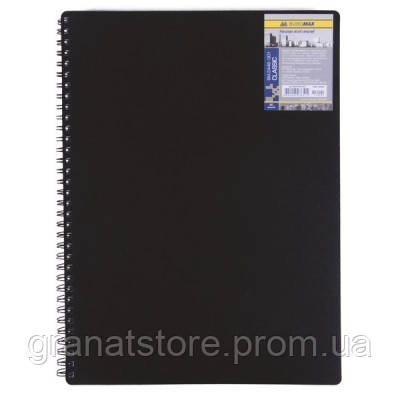 Блокнот Buromax spiral side, А6, 80sheets, CLASSIC, square, black BM ...