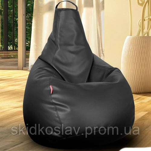 Кресло-мешок Beans Bag груша Экокожа 85*105 см Черный (hub_XTZR37062 ...