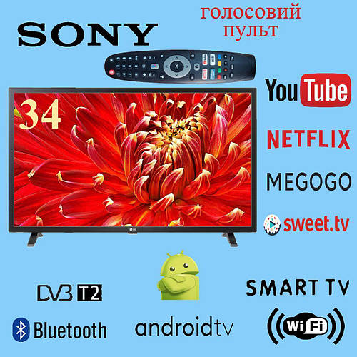 Телевізор Sony 34 дюйми Smart TV Full HD Android 13 Wi-Fi LED GOOGLE TV Смарт з Голосом!! (ID ...