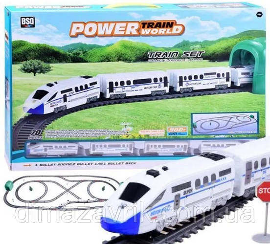 Железная дорога 2186 Поезд светится, 2 локомотива, 2 вагона, длинна ...