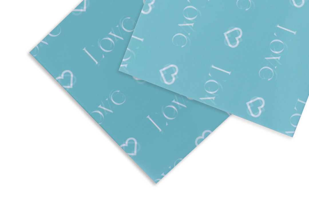 Пакувальний папір Love блакитний 58 58 купити інтернет магазин товарів для рукоділля