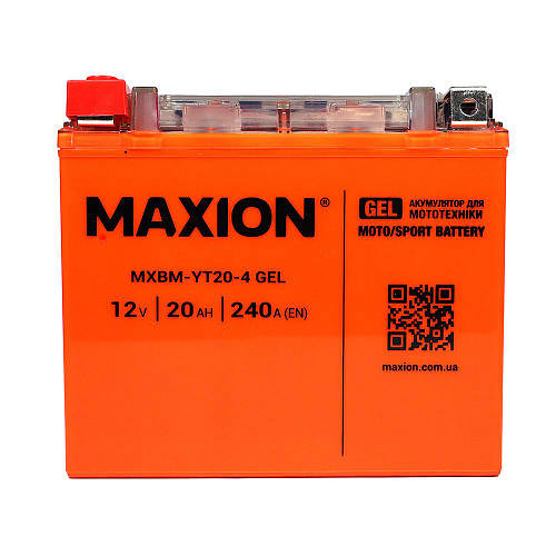Мото аккумулятор MAXION MXBM-YT20-4 GEL (12V, 20Ah, 240A) (ID ...