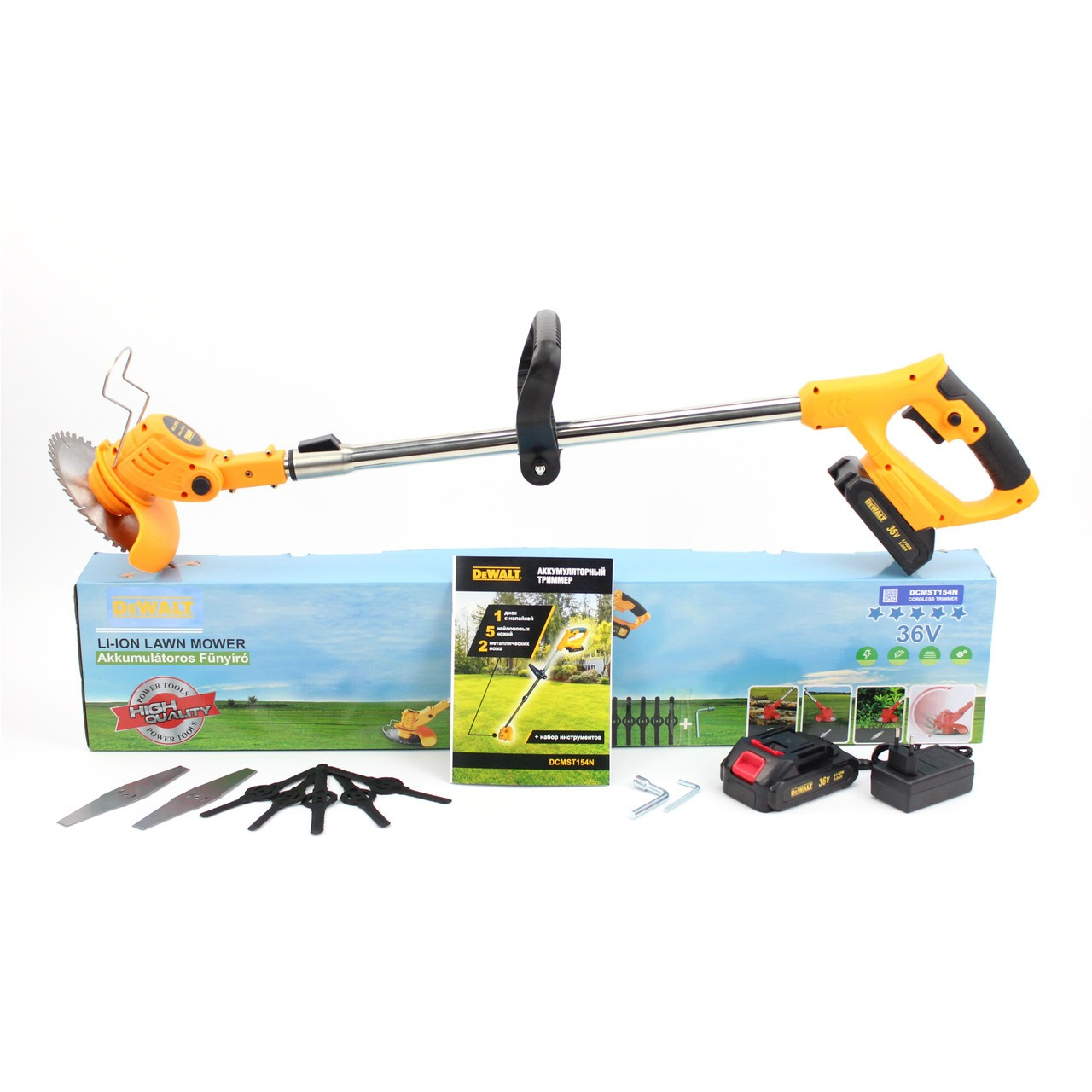 Аккумуляторный триммер DeWalt DCMST154N (36V, 5AH) АКБ триммер Деволт ...