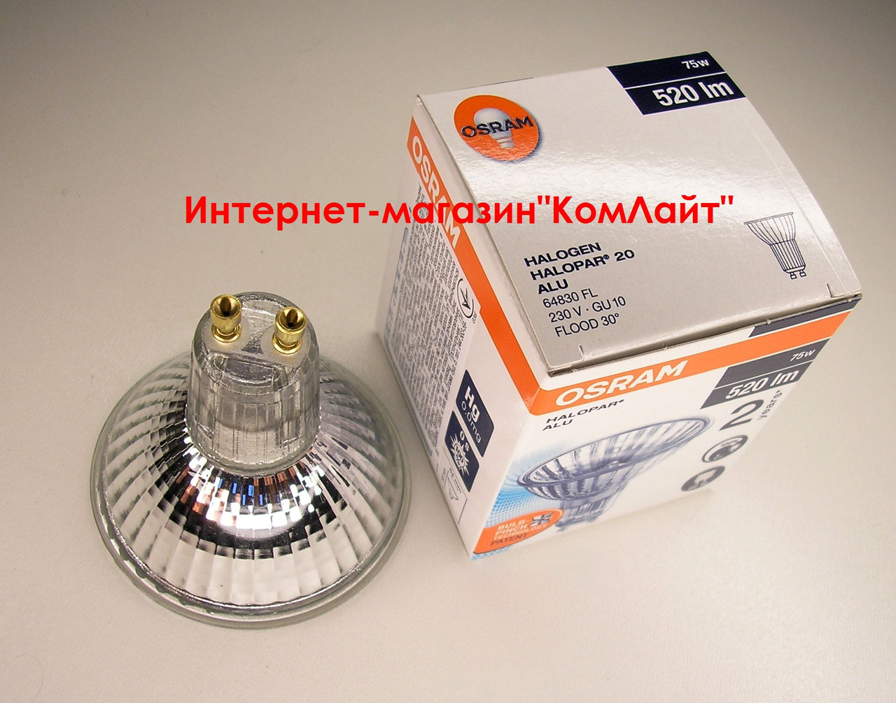 Лампа галогенная OSRAM HALOPAR 20 64830 FL 75W 230V GU10 (Словакия ...