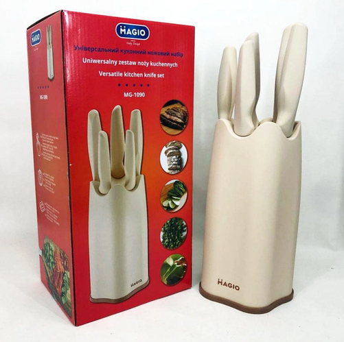 Набор ножей Magio универсальный кухонный 5 предметов с подставкой ...
