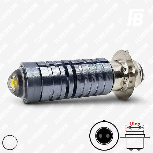 Лампа LED цоколь P15d (P30d, для мотоциклів, H6M), з лінзою, 12-24 В ...