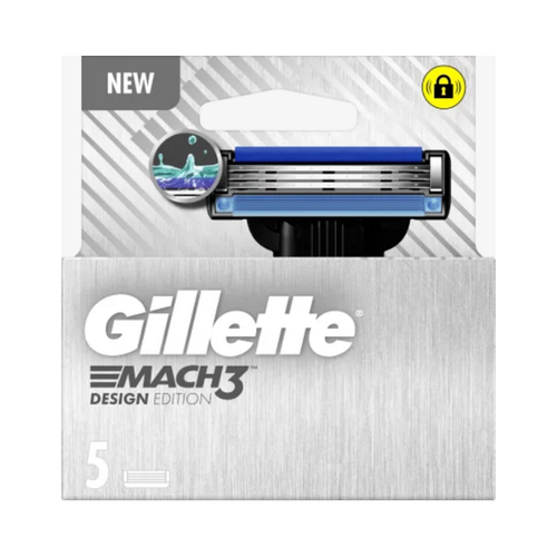 Кассеты для бритья Gillette Mach3 5шт. Оригинал лезвия мак 3 (картриджи ...