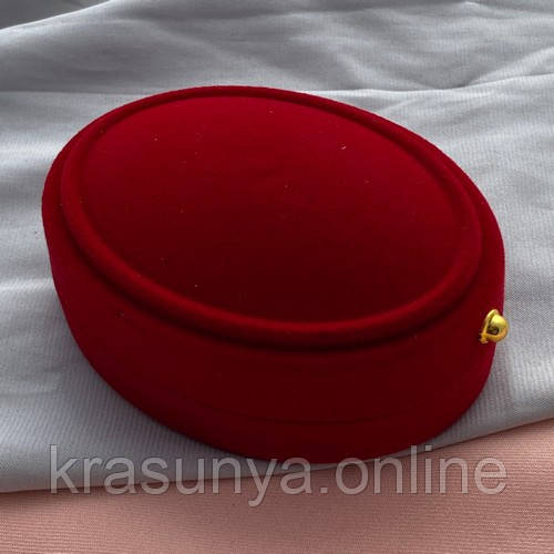 Ювелирный футляр для комплекта украшений кольца и сережек красный ...