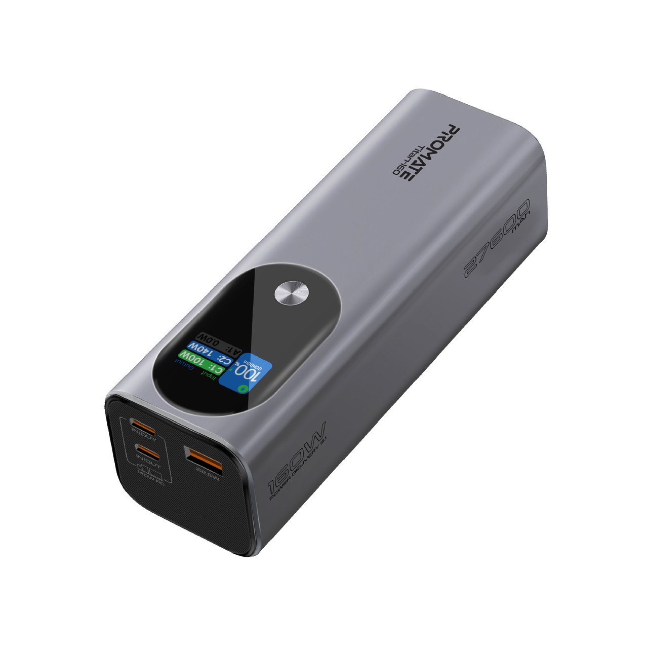 Замовити УМБ Promate Titan-160 27600 mAh, 2хUSB-C PD, USB-А QC3.0 ...