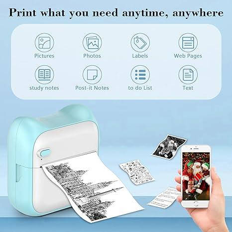 Портативний термопринтер Mini Printer Мініпринтер для смартфона ...