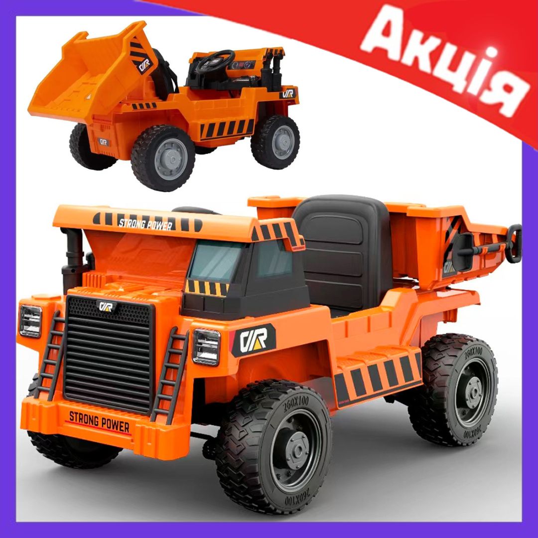 Детский электромобиль грузовик JS3198EBLR-7 оранжевый Хит (ID ...