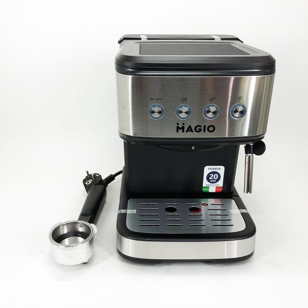 Кофеварка рожковая MAGIO MG-451, Рожковая кофеварка с капучинатором, Кофеварка с JQ-645 ...