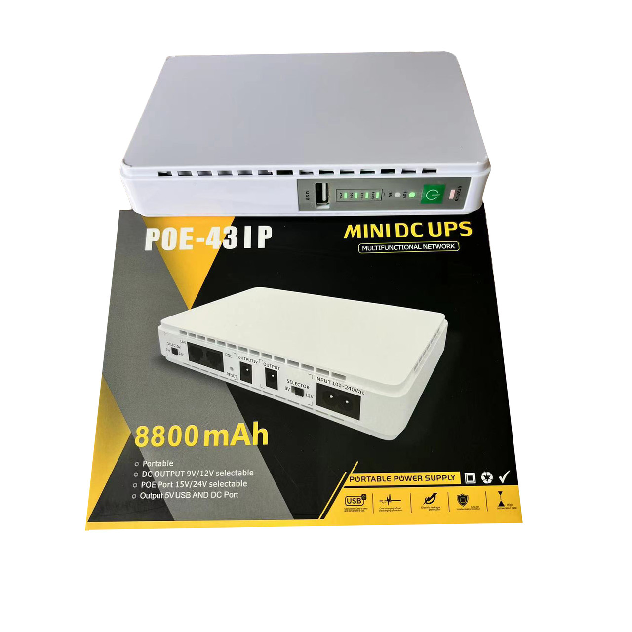 Бесперебойный источник питания MINI DC UPS POE-431P 8800 mAh (ID ...