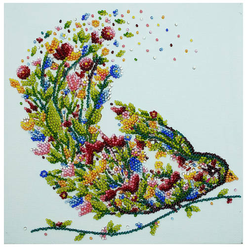 Набор миди для вышивки бисером Поющая птичка Amb 094 на натуральном холсте Ador Набір міді для