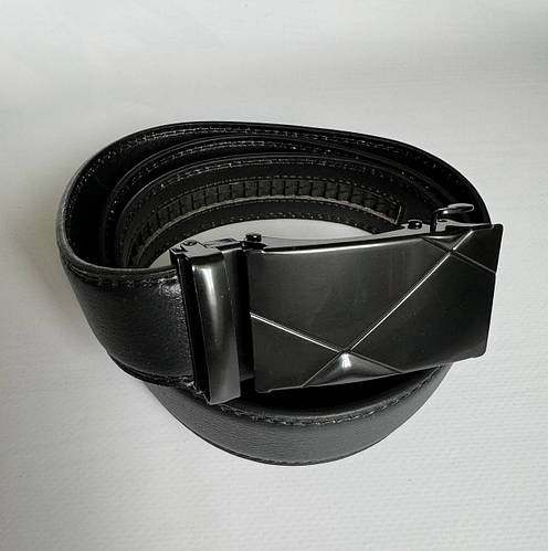 Чоловічий ремінь чорний з автоматичною пряжкою чорного кольору (ID ...