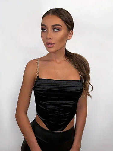 Топ-корсет со стразами, женский топ на тонких бретелях, топ с открытыми плечами (ID#2230427557 ...