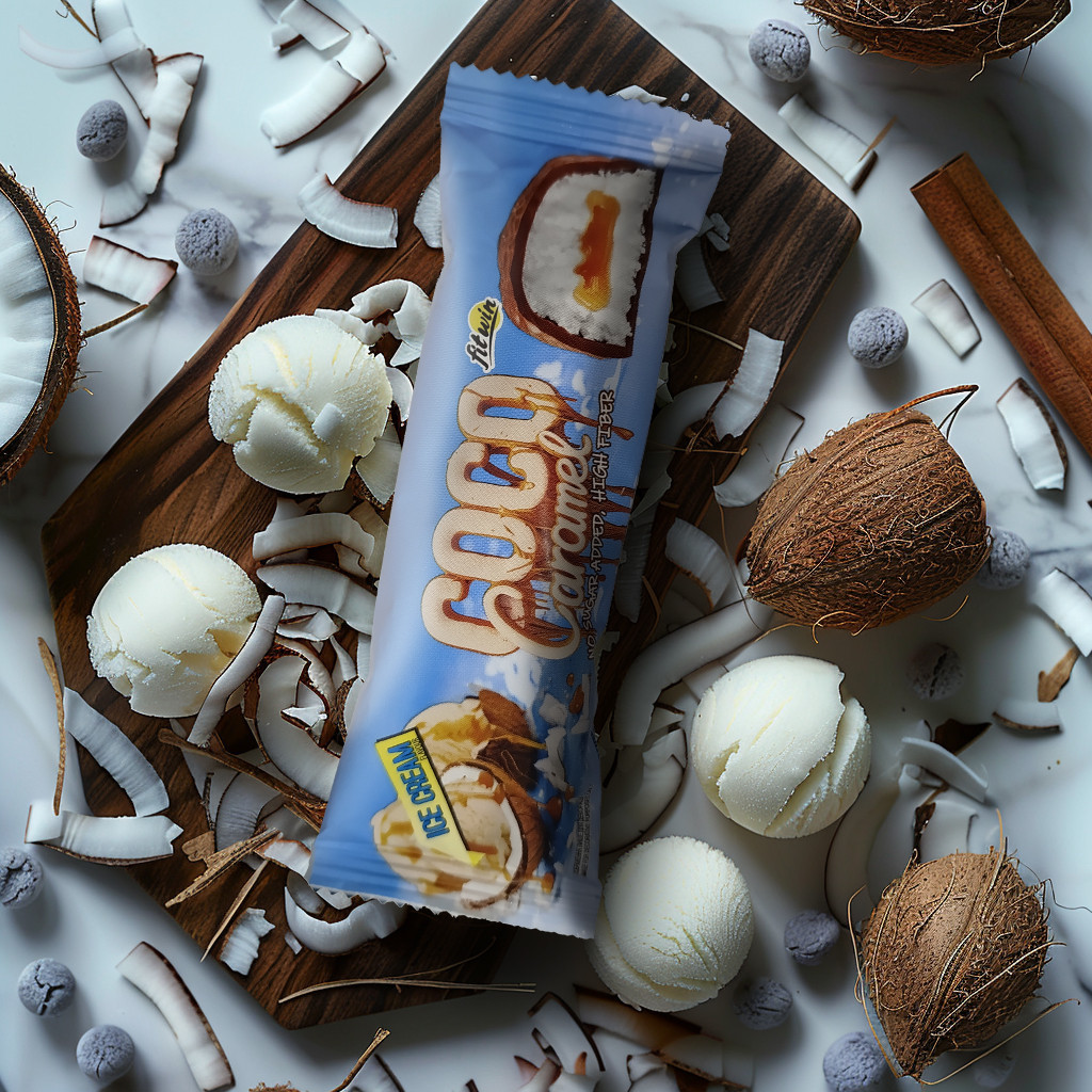 Батончик FitWin Coco Caramel No Sugar Added, 40 грам Морозиво (ID#2230422912), ціна: 30 ...