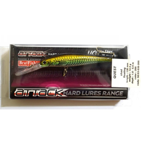 Воблер Brat Fishing Quest, 130мм, 12,5г, 1,8-5,5м, цвет № 205 (Воблеры ...