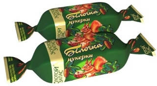 Шоколадні цукерки Білочка Золотий Запас із праліне з тертого горіха та ...