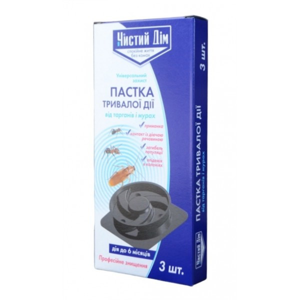 Ловушка для Тараканов и Муравьев Чистый Дом, 3шт/уп (Средства от ...