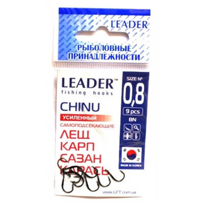Крючки Leader Chinu усиленный BN, 5шт/уп, № 8 (Крючки Leader), цена: 27 ...