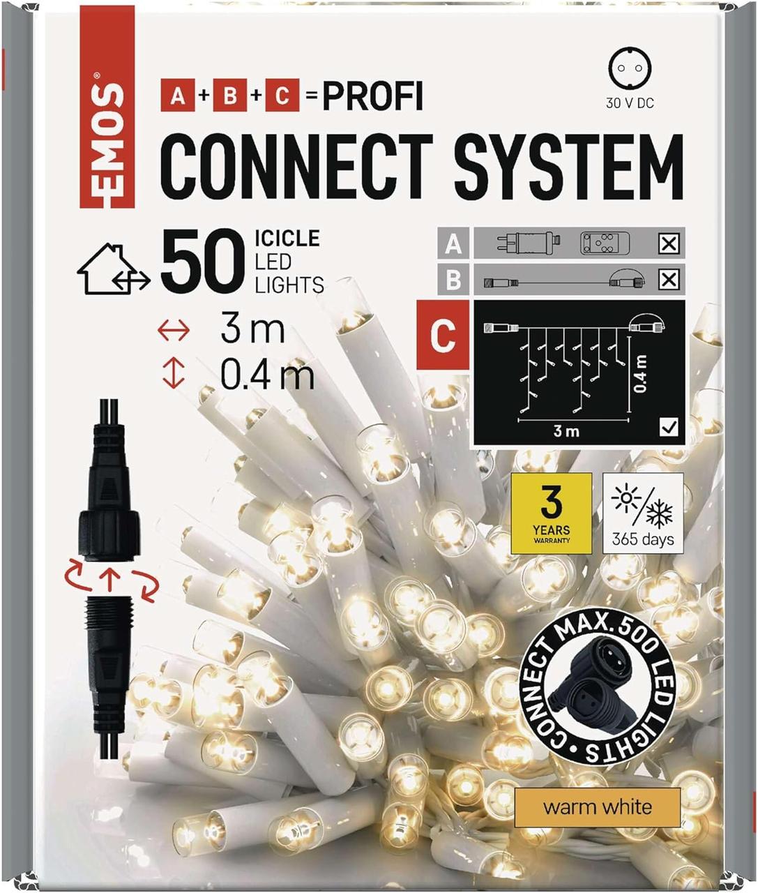 EMOS Connect System 3 м Icicle Fairy Lights Professional, міцні ...