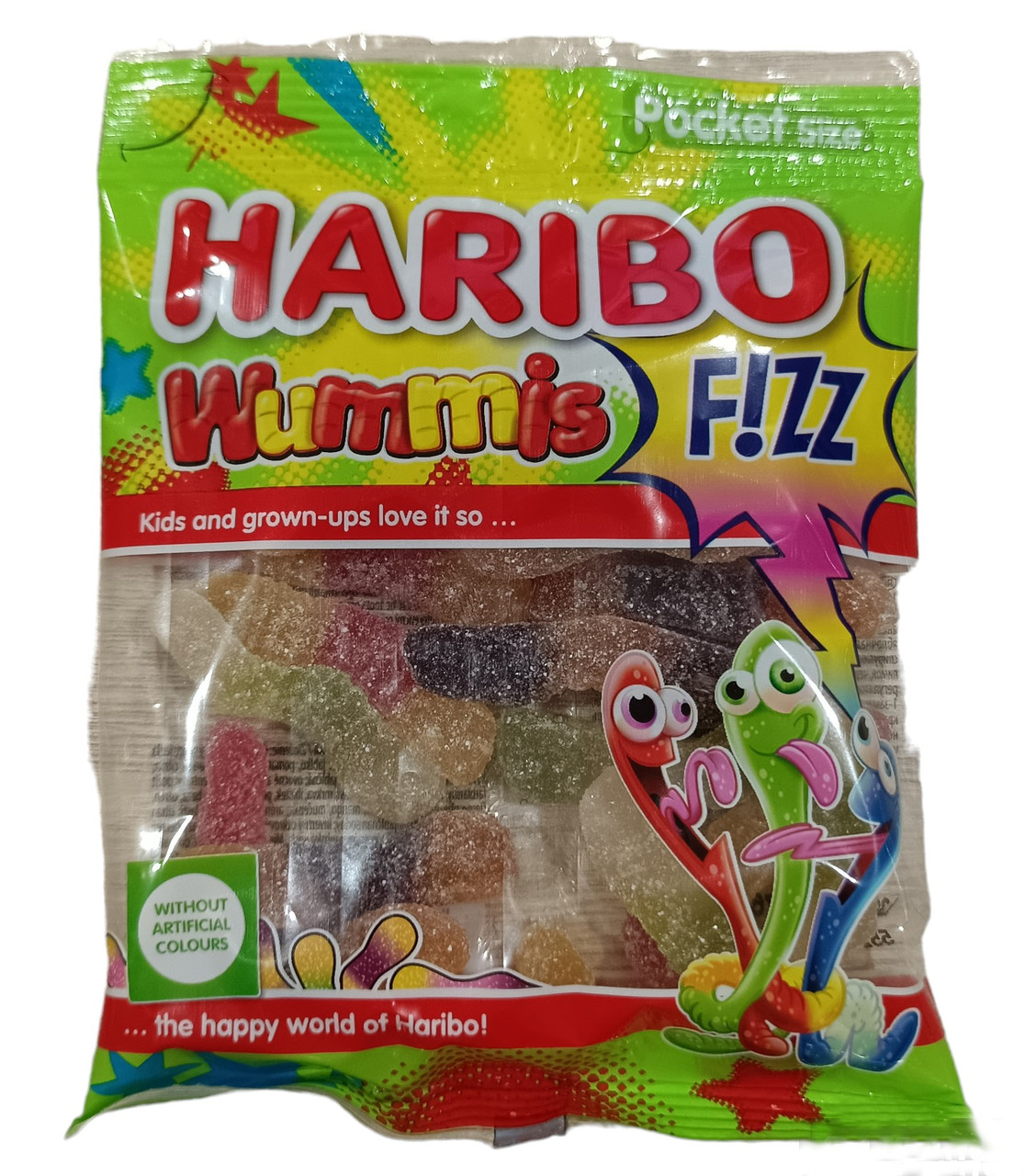Конфеты желейные Haribo Wummis Fizz кислые черви 100 г (58699) (ID ...