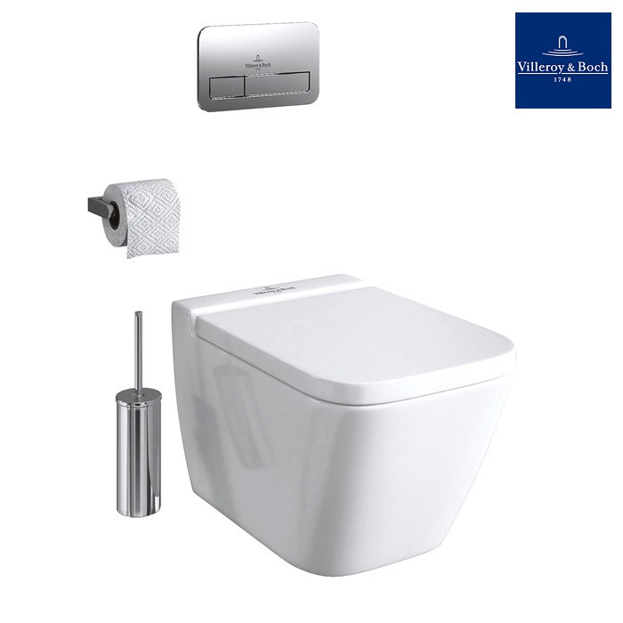 Подвесной унитаз Villeroy&Boch Finion 4664R0R1 c плавным сиденьем ...