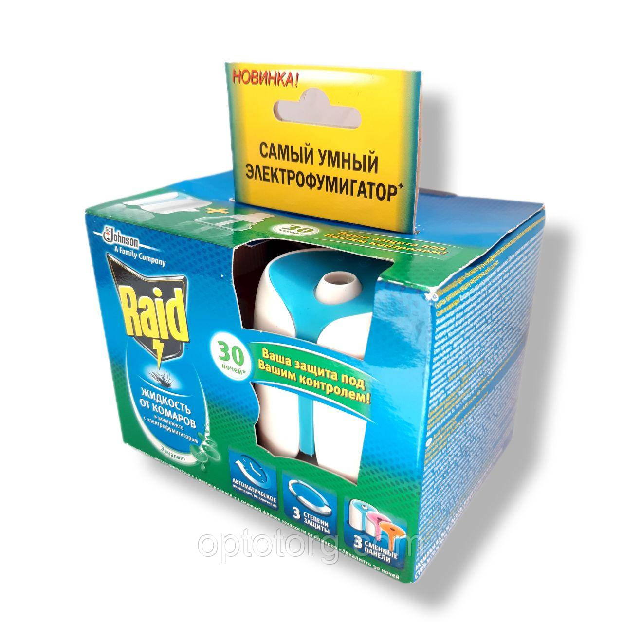 Набор Raid Рейд электрофумигатор + жидкость 30 ночей Эвкалипт от ...