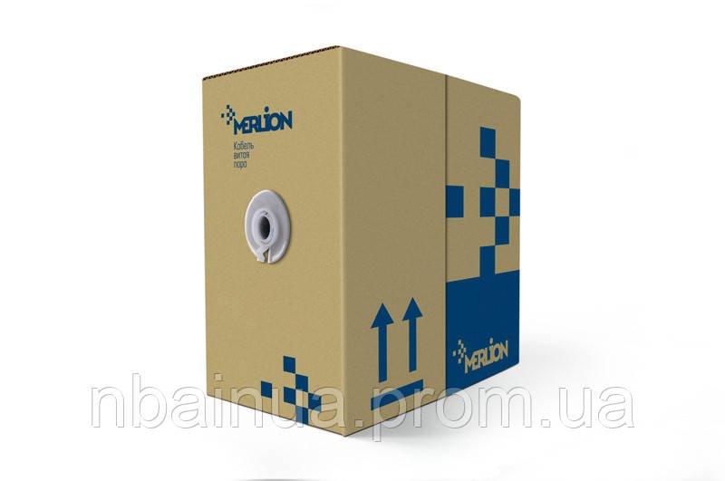 Кабель КПВ-ВП (100) 4P 24AWG (UTP-cat.5E), MERLION, CU, iзоляцiя ПВХ ...