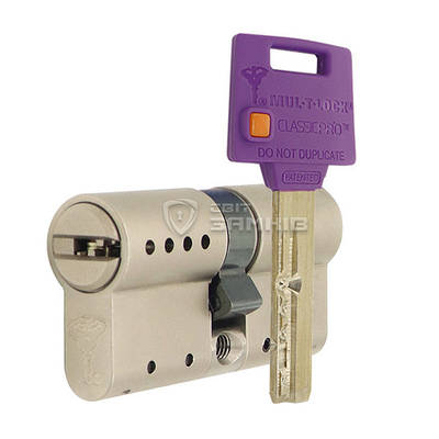 Циліндр Mul-T-Lock Classic PRO ключ/поворотник нікель 75 мм, ціна: 4700 ...
