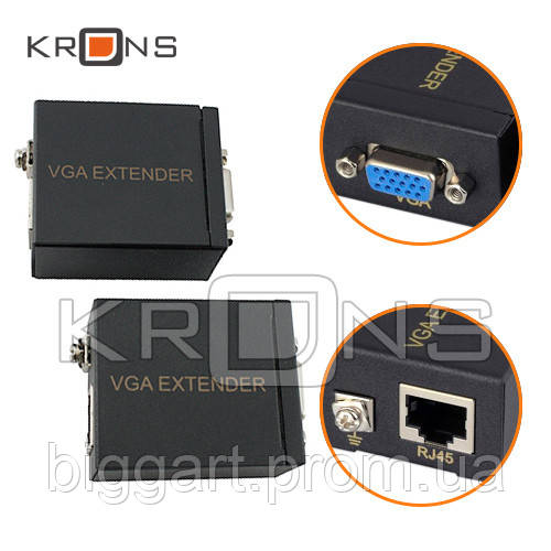 Удлинитель VGA по RJ45 витой паре активный, до 60м bg (ID#2236587458 ...
