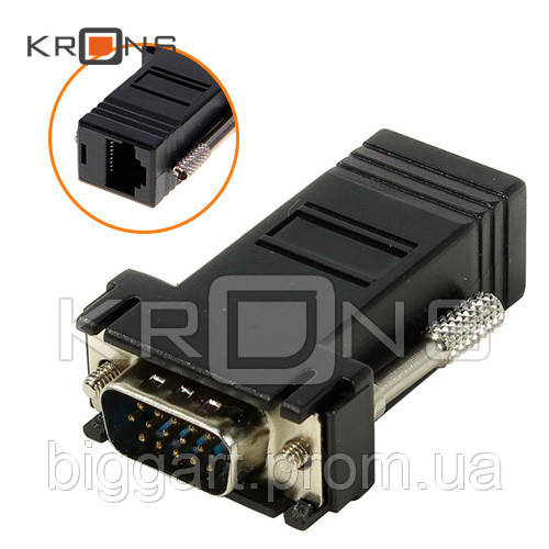 Удлинитель VGA по RJ45 витой паре пассивный, папа-папа, UTP, до 30м (ID ...