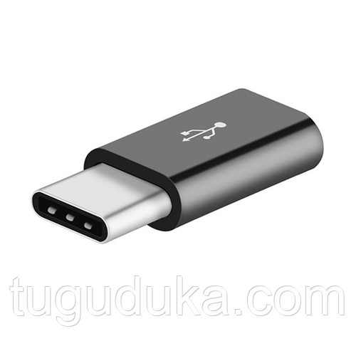 Перехідник з USB Type-C (тато) на Micro USB (мама) Чорний (ID#2237211379), ціна: 15 ₴, купити на ...