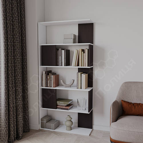 Книжный стеллаж 80 см Асимметрия 5 ярусов, шкаф для документов, цена ...