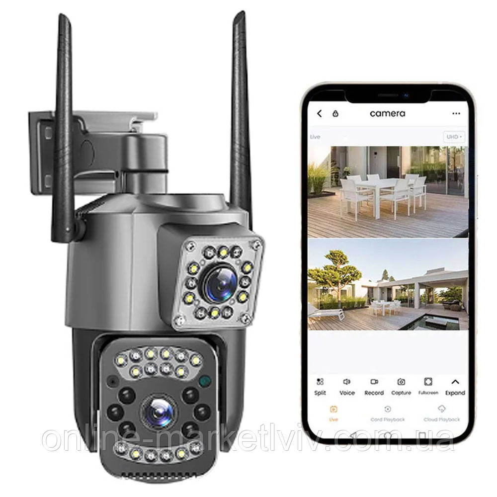 Купить Уличная IP-камера Wi-Fi с двумя линзами SC03 4 Мп / Вайфай ...