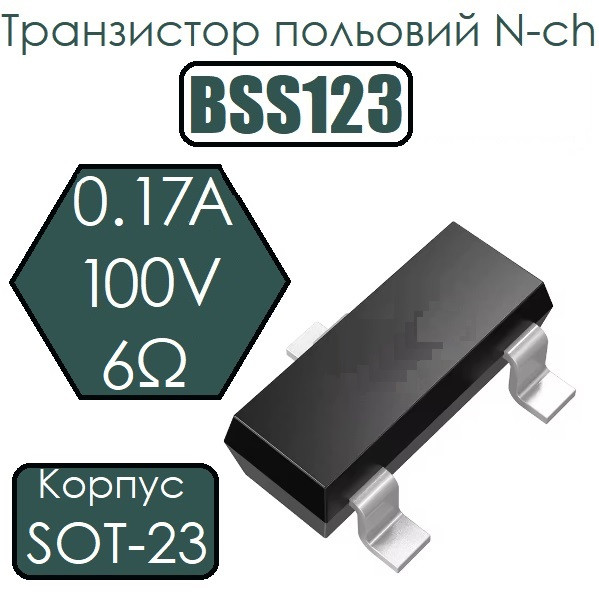 Заказать Транзистор полевой BSS123 0.17A 100V 6ohm N-ch SOT-23 с ...