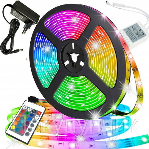 Светодиодная LED лента RGB 5050 с блоком питания и пультом 5 метров ...