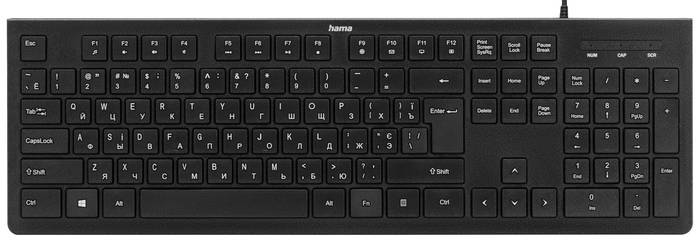 Клавиатура мембрана Hama KC-200, 105key, USB-A, EN/UKR/RU, чёрный (ID ...