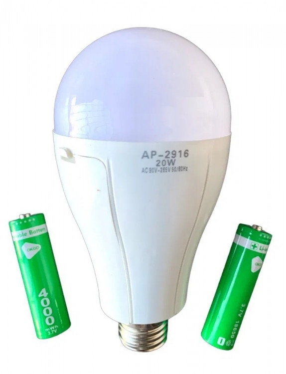 Лампа аккумуляторная 20 WATT 6800-7300K светодиодная с 2 сменными ...